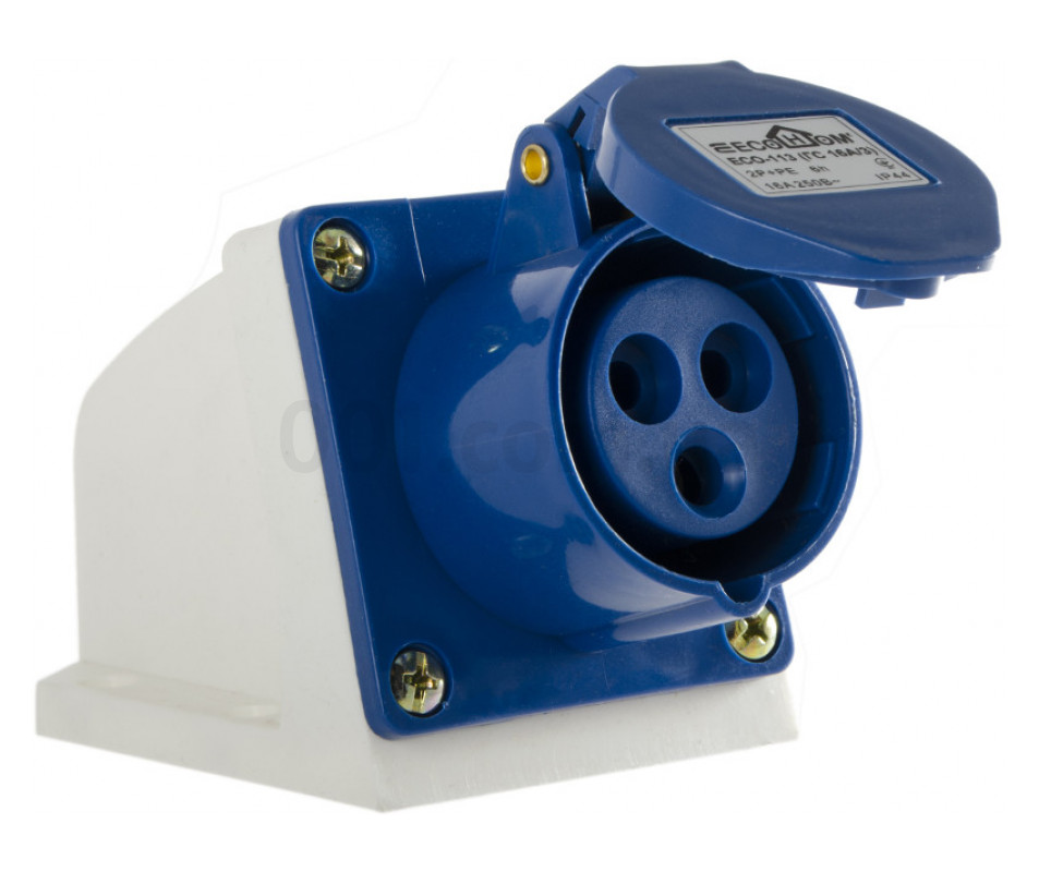 Розетка стаціонарна ECO-113 (ГC 16А/3) 2Р+РЕ 16А 250В IP44 ECOHOME ...
