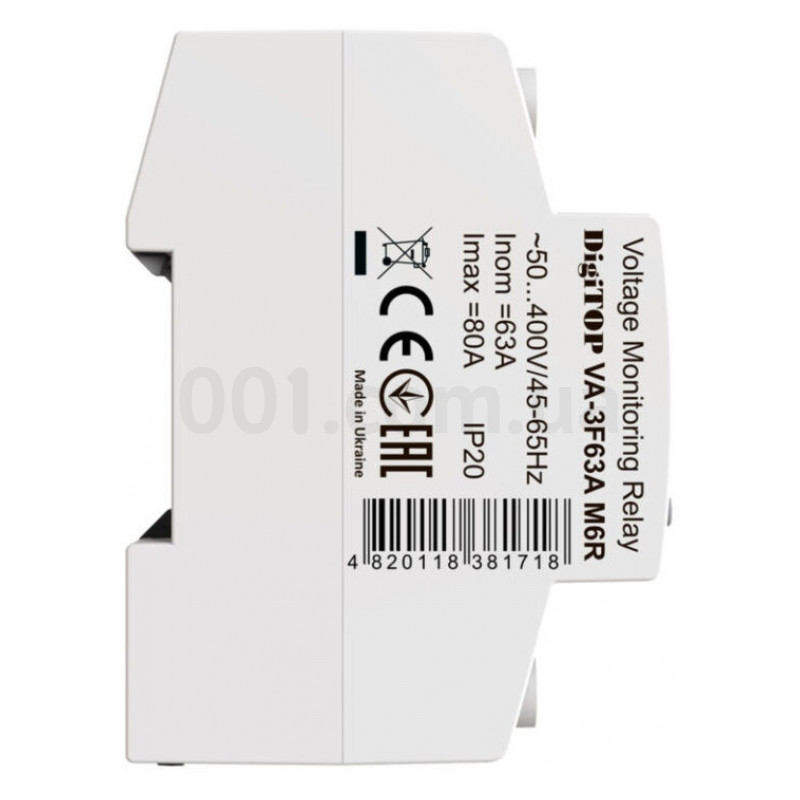 Реле контроля напряжения и тока VA-3F63A M6R трехфазное 63А DigiTOP купить в Киеве в интернет ...