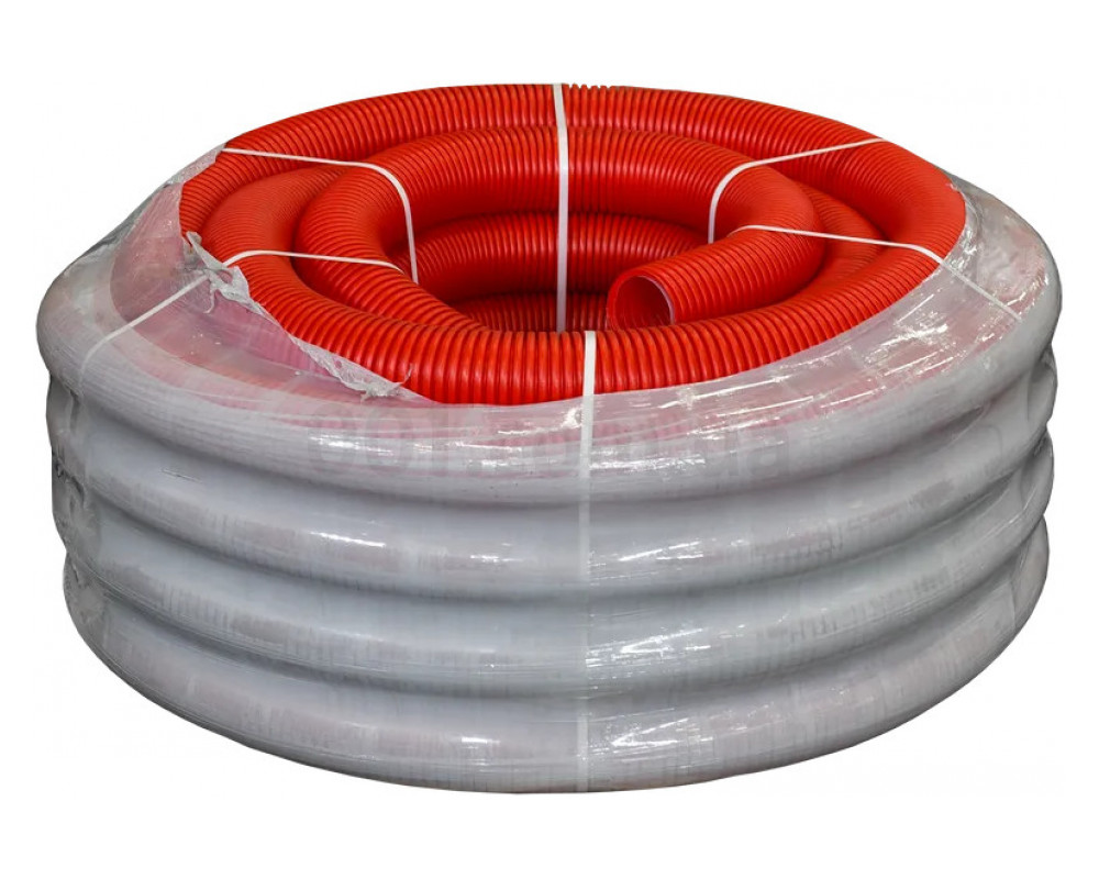 Труба гибкая двустенная с протяжкой без муфты (Dвнеш=40 мм / Dвн=32 мм ...