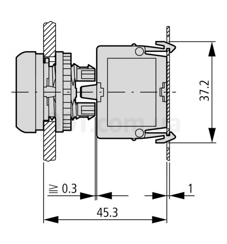 Головка кнопки с самовозвратом плоская черная M22-D-S Eaton (216590 ...