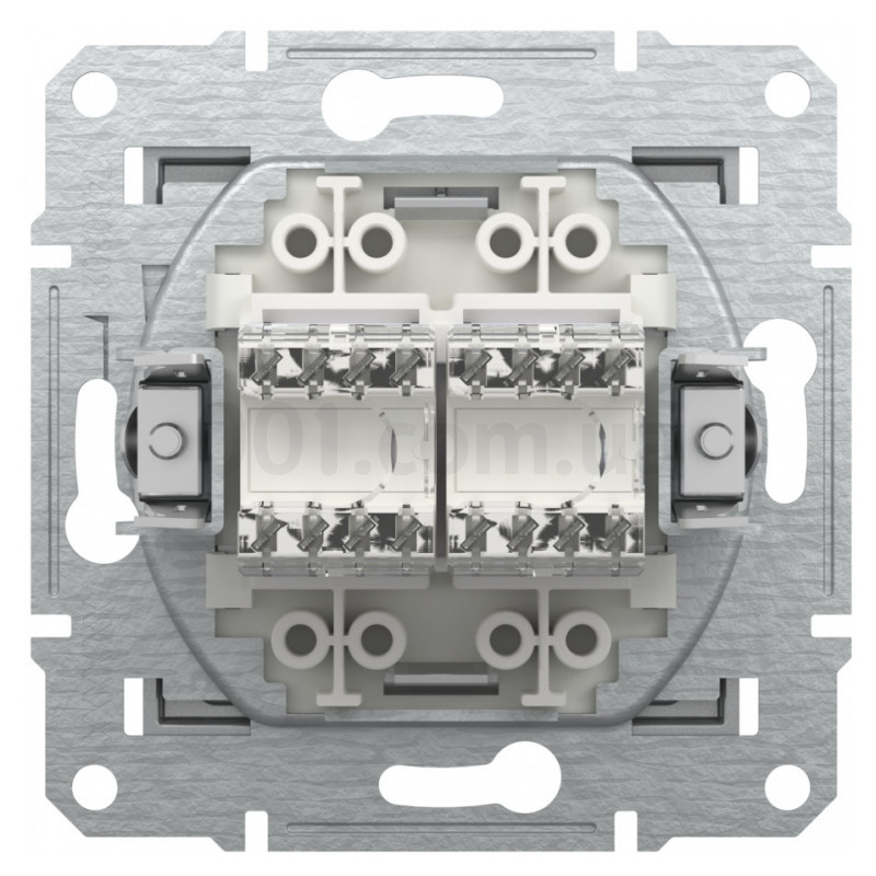 Розетка компютерна Rj45 кат 5e Utp подвійна Asfora алюміній Schneider Electric Eph4400161