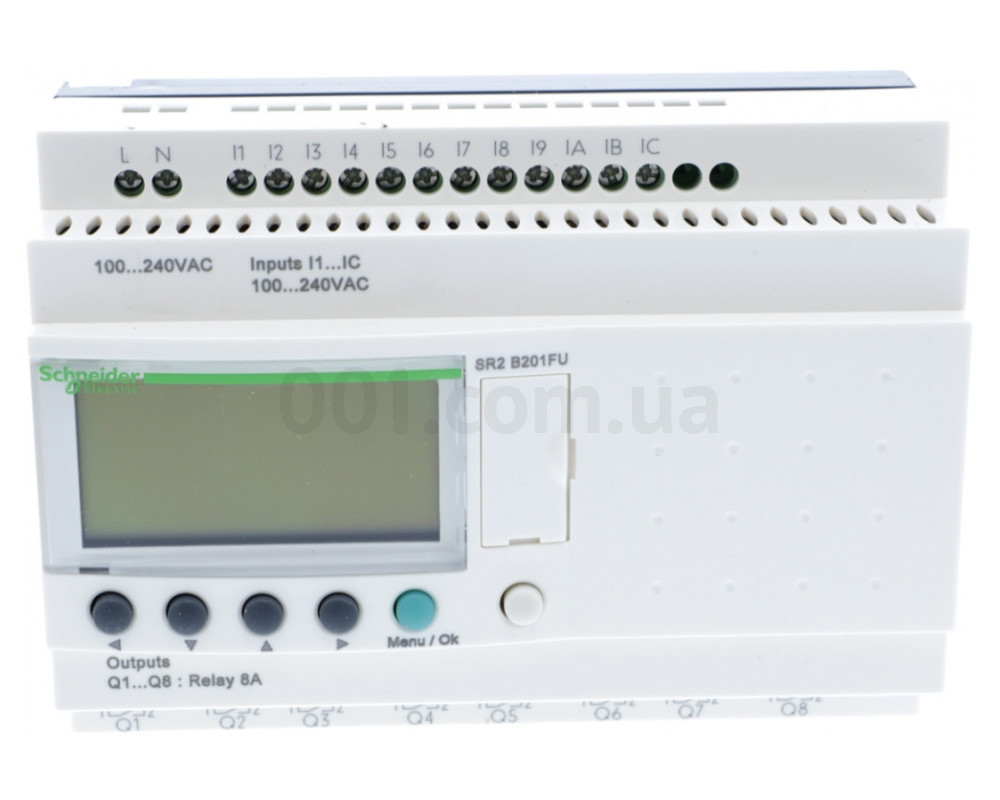 Програмоване реле (ПЛК) Zelio Logic 12 вх./8 вих. 240В AC дисплей+годинник Schneider Electric ...