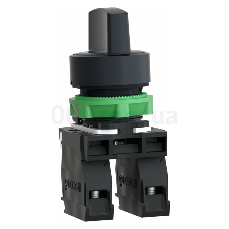 Переключатель на 3 положения с самовозвратом 2НО черный XB5 Schneider ...