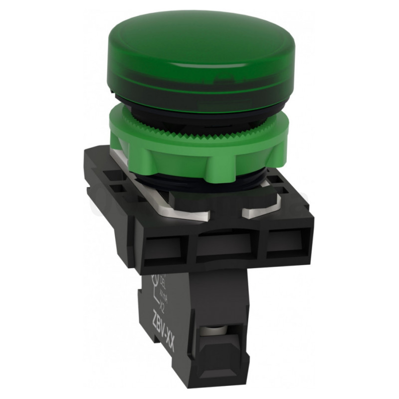 Лампа світлосигнальна LED 22мм 230В AC зелена XB5 Schneider Electric ...
