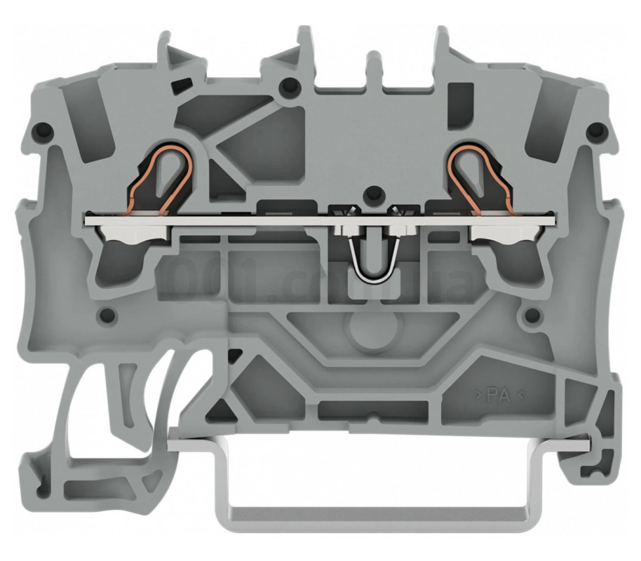 Клема прохідна самозатискна набірна 2-провідна 1,5 мм² сіра WAGO (2001 ...